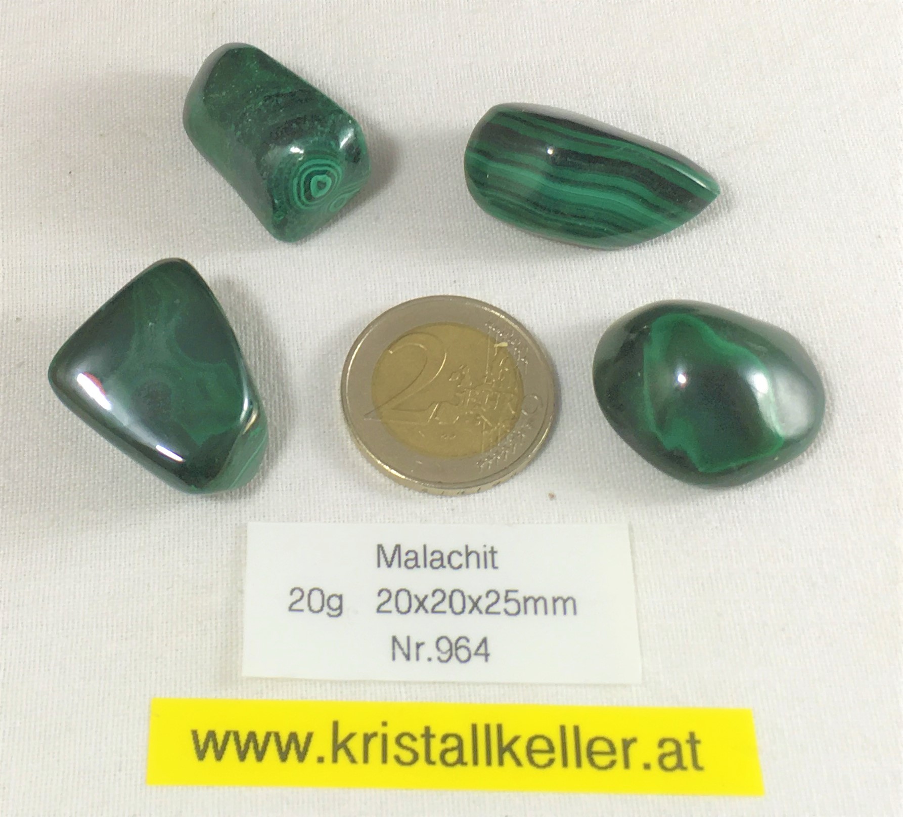 Malachit - Trommelstein(TS)/Handschmeichler • Kristallkeller Leogang